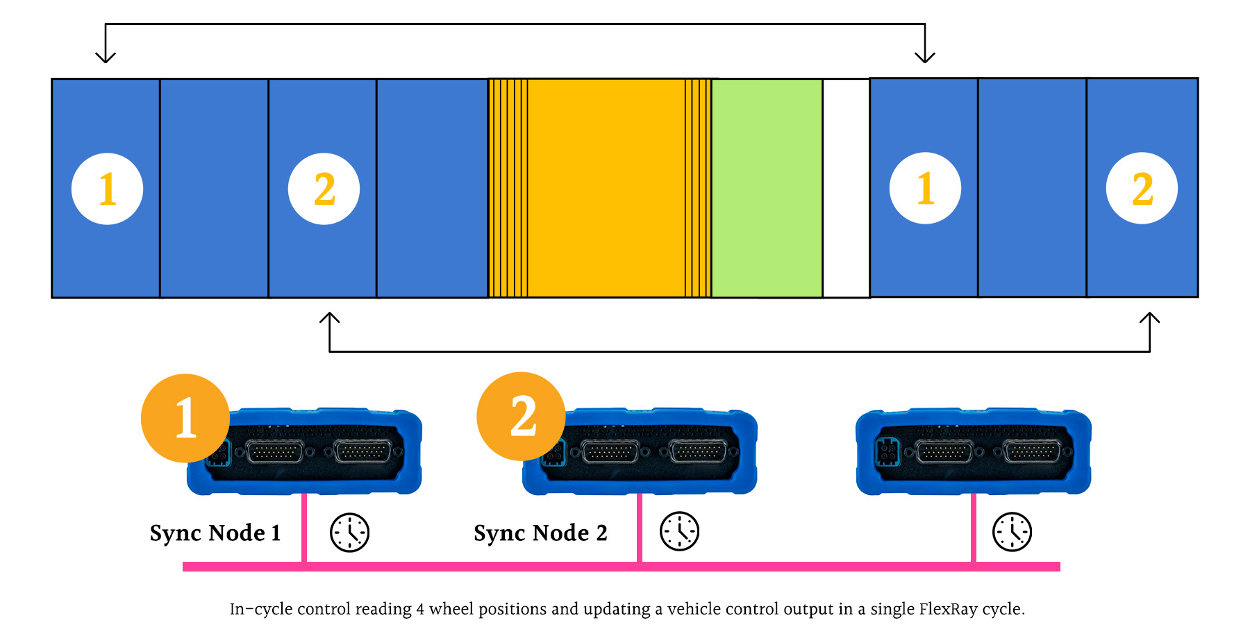Exploring FlexRay Automotive Communication Bus Dynamics